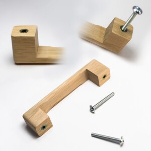 Wood Cabinet Pulls, Door Handles With Threaded Bushings and Screws ...