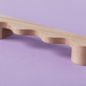 Beech Wooden Door Handle - Available Unfinished, Oiled, or With Walnut ...