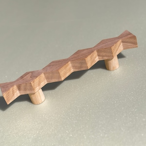 Wood Curvy Pulls, Wavy Handles With Threaded Bushings and Bolts for ...