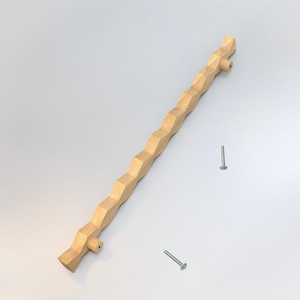 Wood Curvy Pull, Wavy Handle With Threaded Bushings and Bolts for Door ...