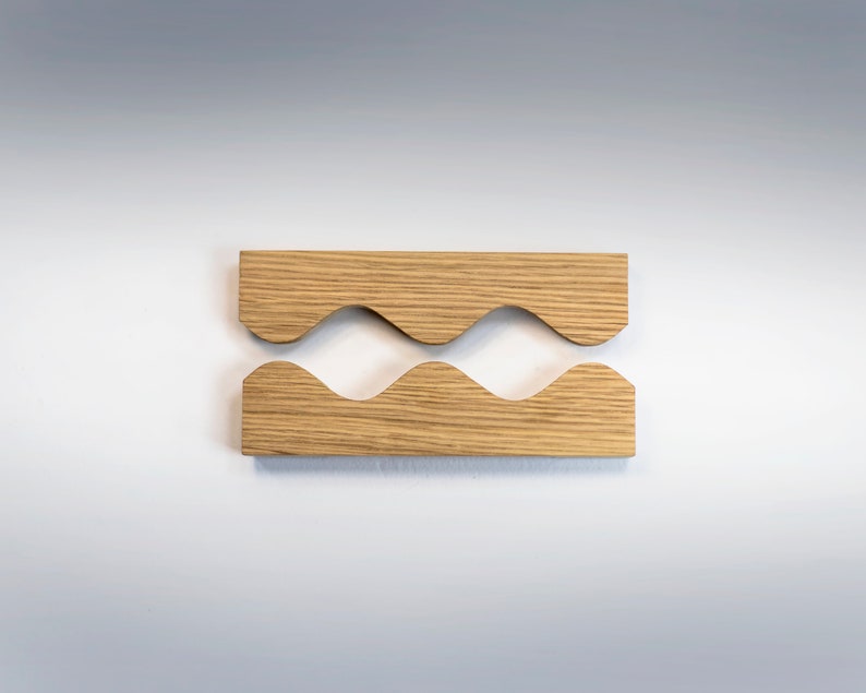 Wooden Wavy Handles for Cabinet Door Kitchen Drawers Pull. - Etsy
