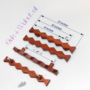 Wood Curvy Pull, Wavy Handle With Threaded Bushings and Bolts for Door ...