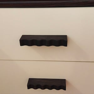Wooden Wavy Handles for Wardrobe screws. Door, Cabinet, Desk, Dresser ...