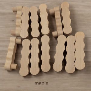 Wave-shaped Wooden Furniture Handles – Unique Natural Drawer Pulls ...