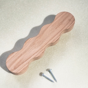 Wavy Wood Curvy Pulls for Cabinet Door Screws. Figured Squiggly Ethnic ...