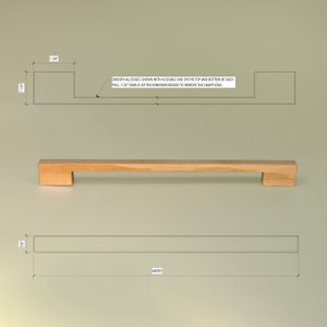 Cabinet Pull, Wooden Door Handle. Knob, Hardware for Desk, Hutch ...