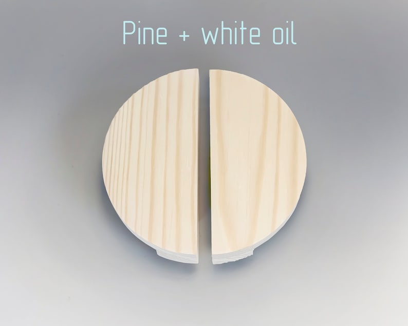 Set of 2 Wood Half Moon Door Pulls Handles -FAST SHIPPING- Cabinet ...