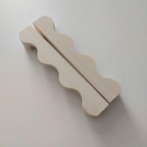 Wavy Maple Wood Handle With White Oil Finish - Modern Cabinet Knob for ...