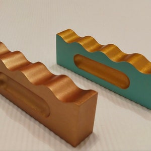 Wooden Wavy Handles for Cabinet Door Drawers. Desk, Dresser, Closet ...
