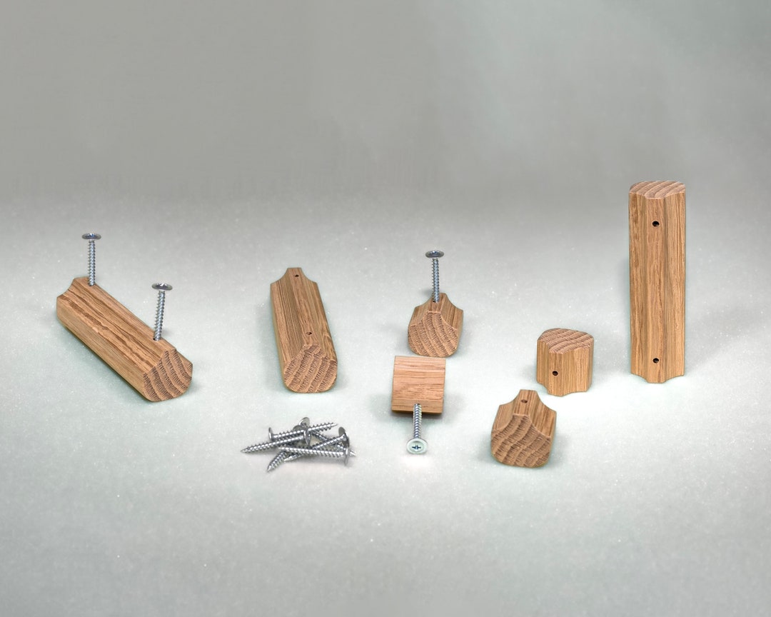 Wood Cabinet Door Handle + Screws, Wardrobe Knob, Drawer Stick, Drawers ...