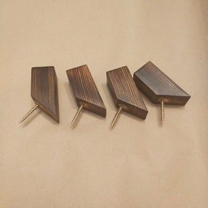 Square Slanted Wooden Wall Hook. Modern Wall Storage. Hat, Plant ...