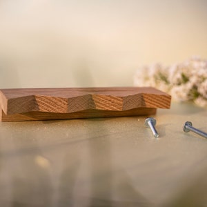 Scalloped Curvy Wood Wavy Pulls for Cabinet Door Threaded Bushings and ...