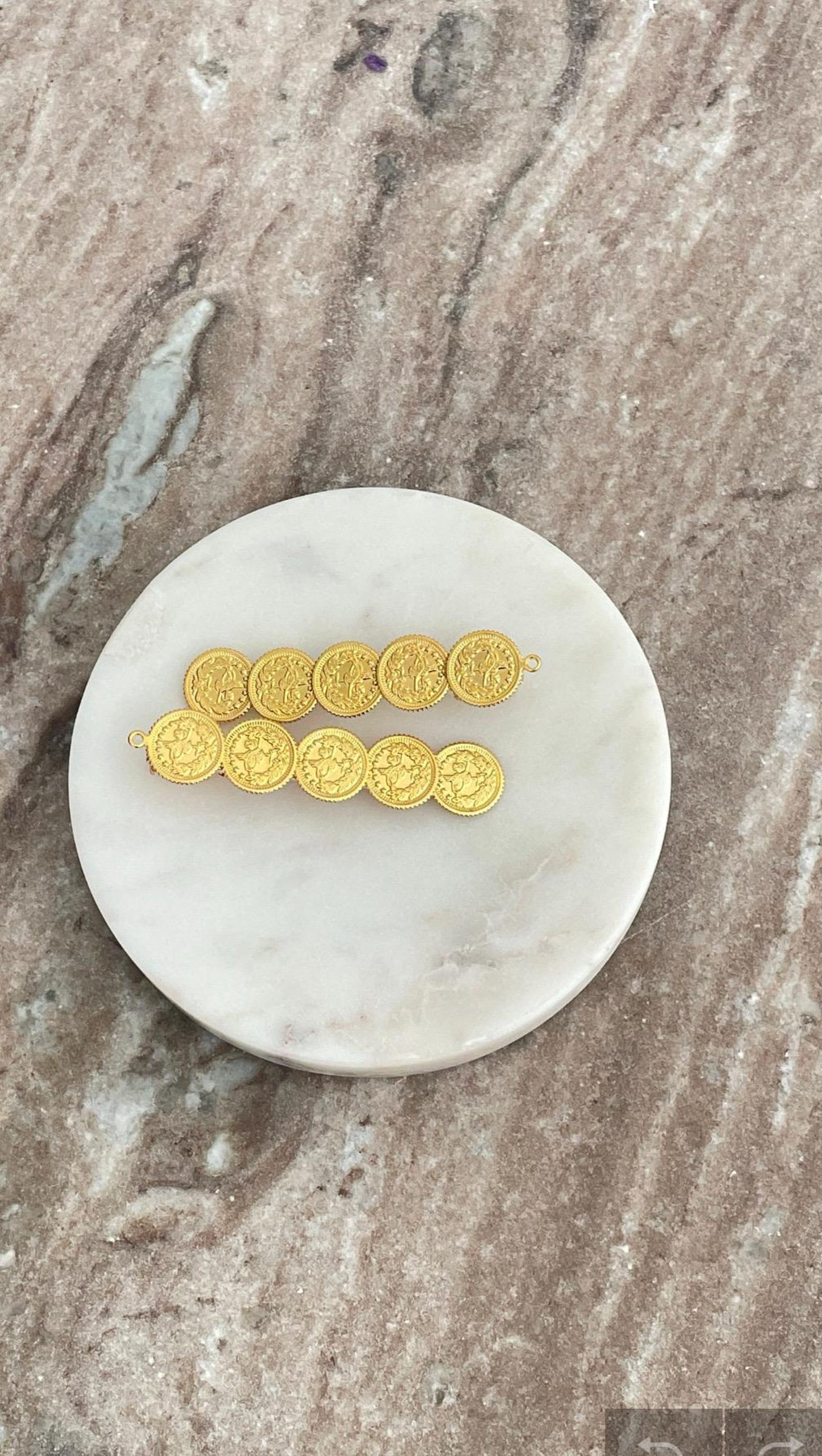 Handmade Lira Coin Hair Clip: Gold Plated Barrette - Etsy