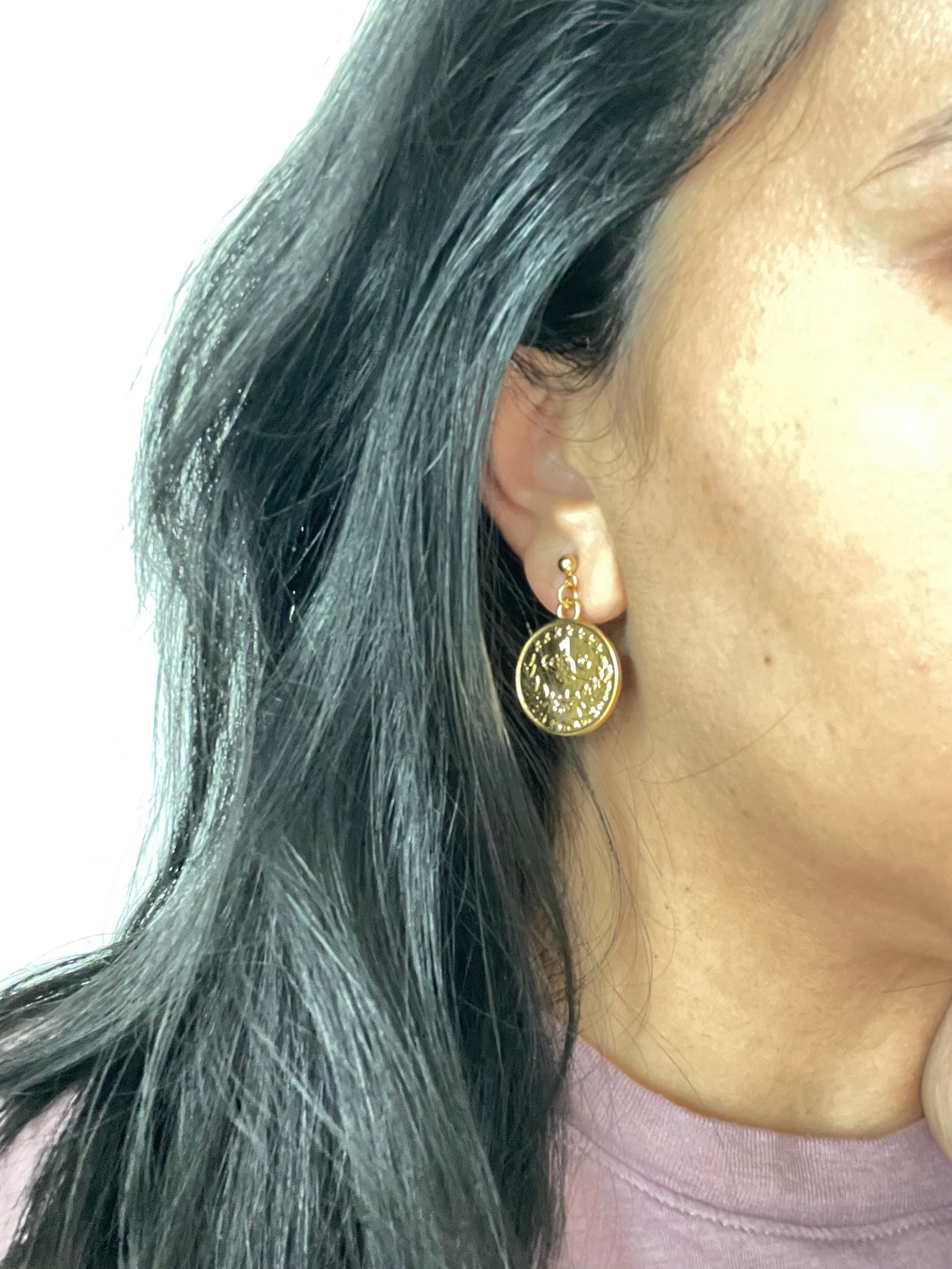 Simple Lira Earrings Coin Jewelry Minimalist Coin Earring for Women - Etsy
