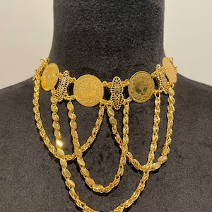HALA Gold Plated Lira Choker Necklace - Etsy UK