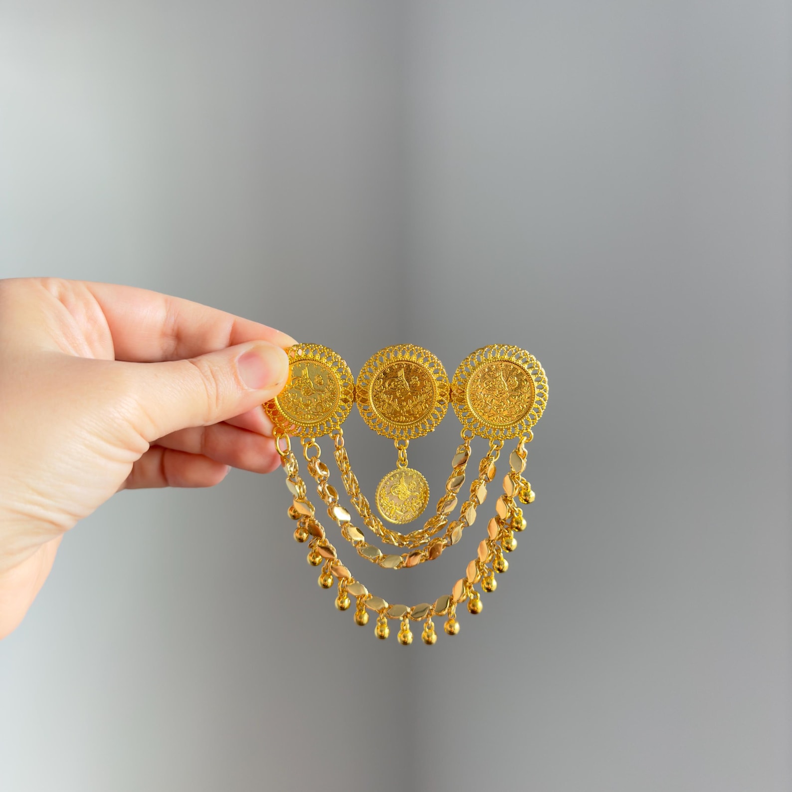 Turkish Lira Coin Brooch With Dangles - Etsy