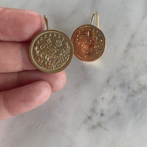 Lira Coin Earring Hook Coin Earring for Women Jewelry Gifts - Etsy