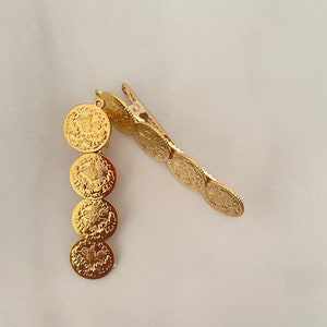 Handmade Lira Coin Hair Clip: Gold Plated Barrette - Etsy