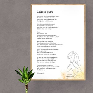 A4 'like a Girl' Poetry Print - Etsy