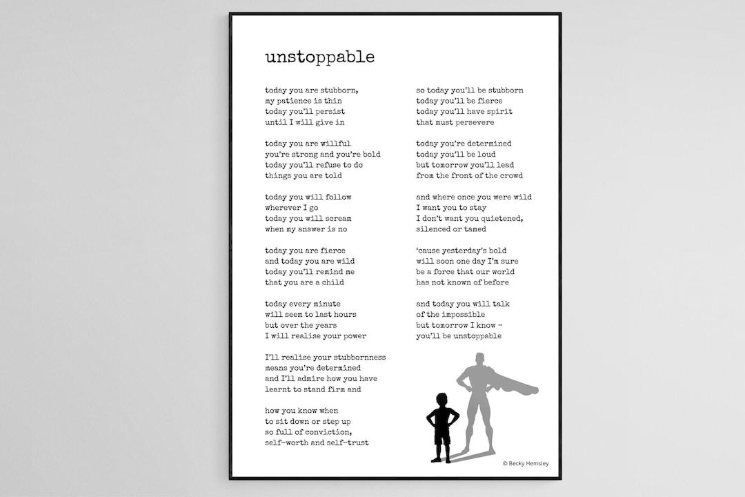 Unstoppable - Original Poetry Print (A4 Digital Download) - Etsy