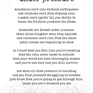 Under Pressure Original Poetry Print A4 digital Download - Etsy UK