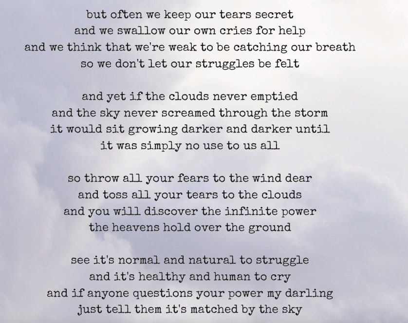 The Sky Original Poetry Print A4 digital Download - Etsy UK