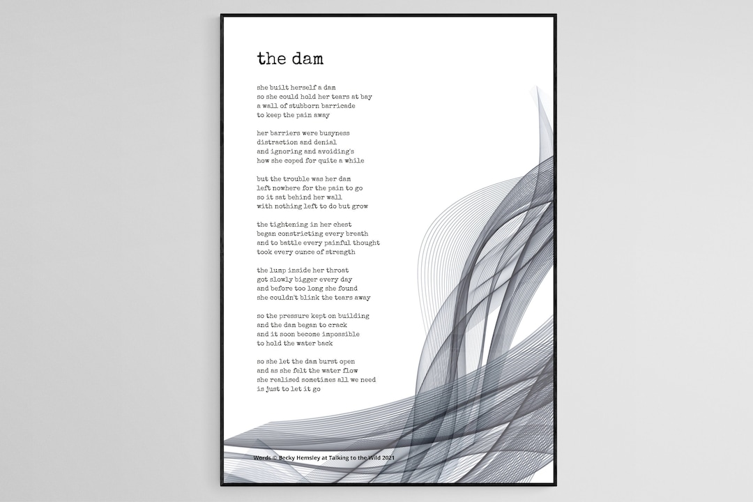 The Dam - Original Poetry Print (A4 Digital Download) - Etsy