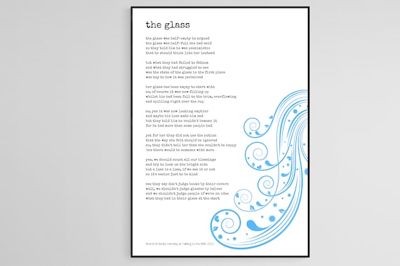 The Glass Original Poetry Print A4 Digital Download by | Etsy UK