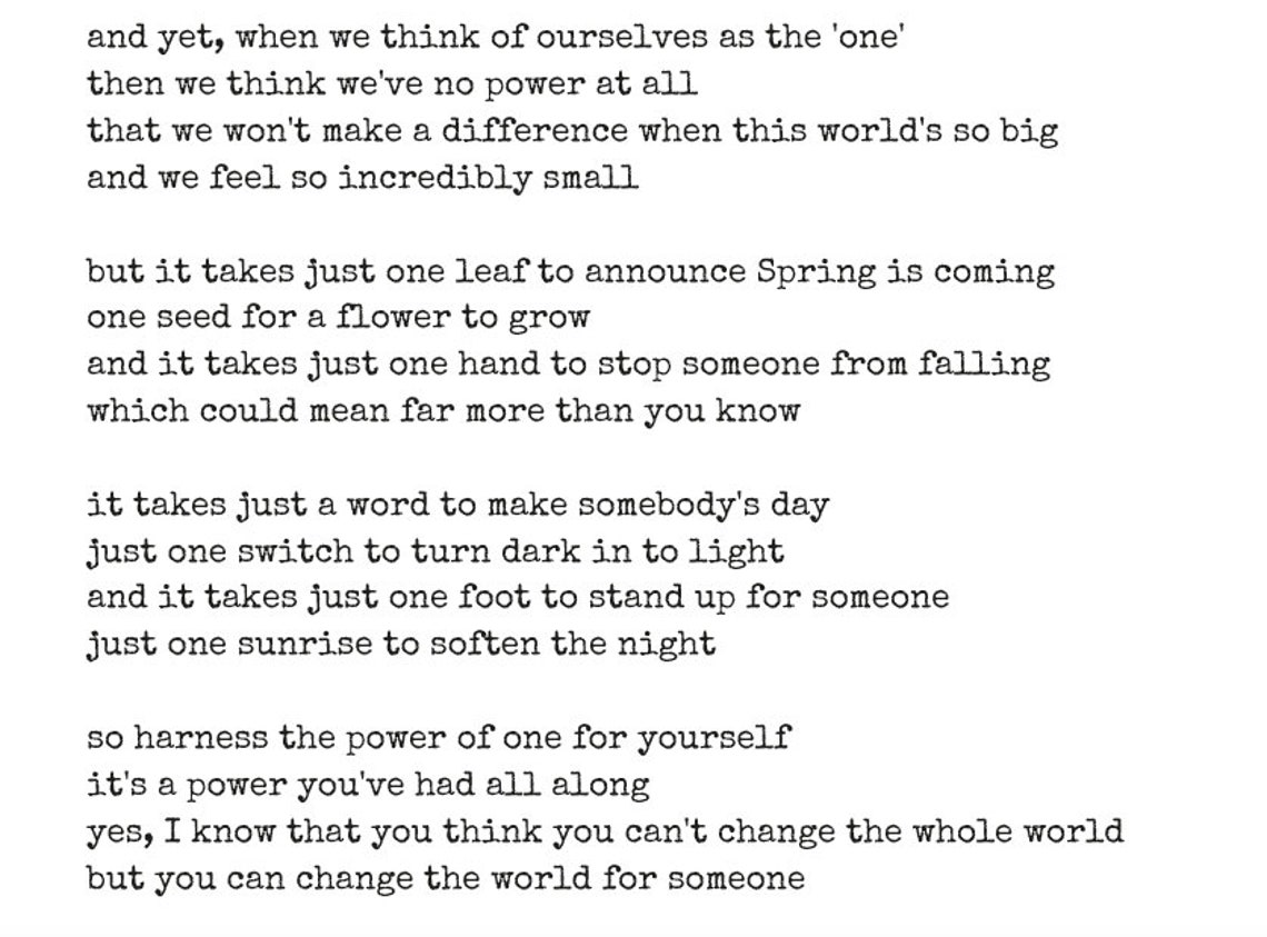 The Power of One - Original Poetry Print A4 (digital Download) - Etsy UK