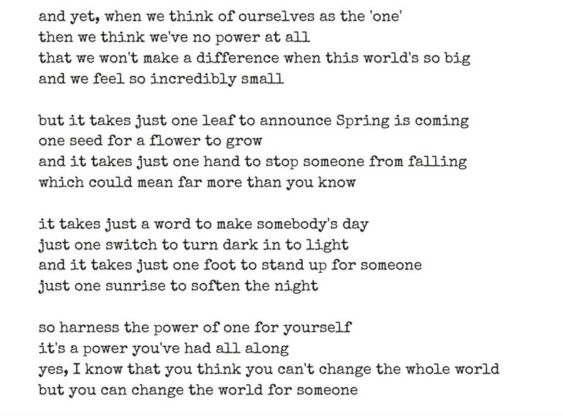 The Power of One - Original Poetry Print A4 (digital Download) - Etsy UK