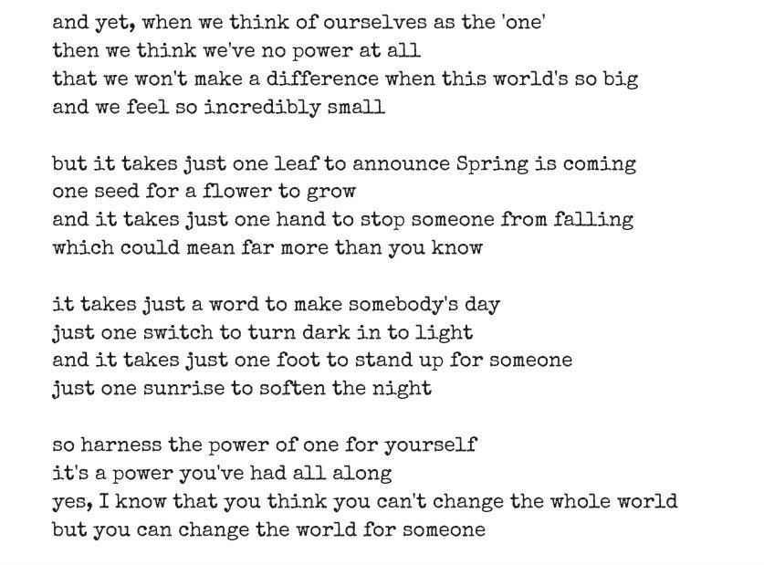 The Power of One - Original Poetry Print A4 (digital Download) - Etsy UK