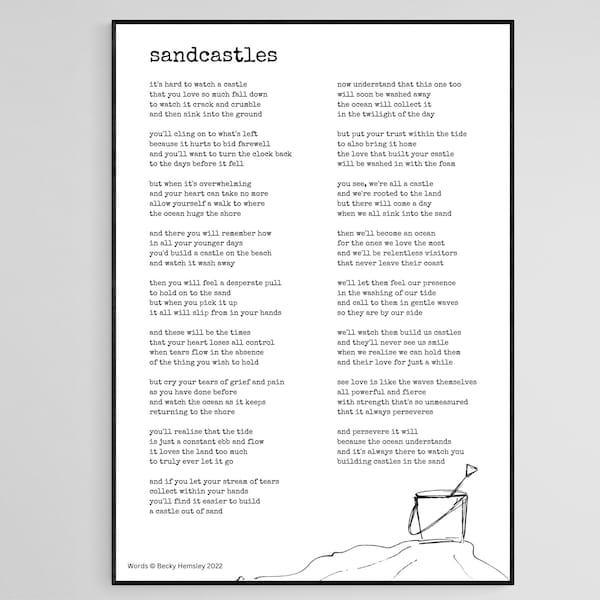 Becky Hemsley Breathe Poem - Etsy UK