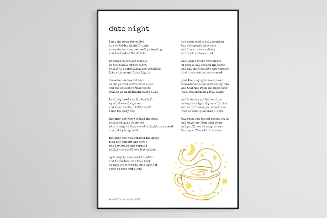 Date Night - Original Poetry Print (A4 Digital Download) - Etsy