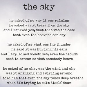 The Sky - Original Poetry Print A4 (digital Download) - Etsy UK