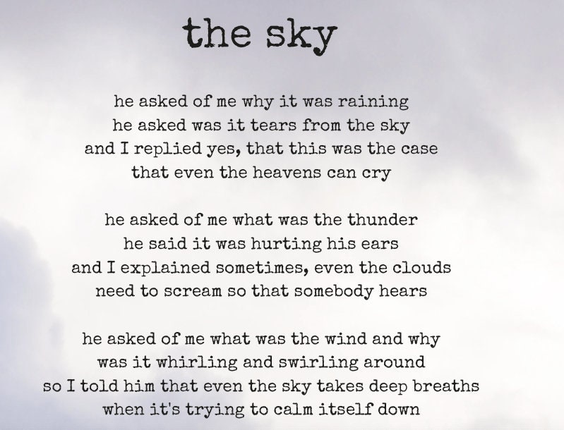 The Sky - Original Poetry Print A4 (digital Download) - Etsy UK