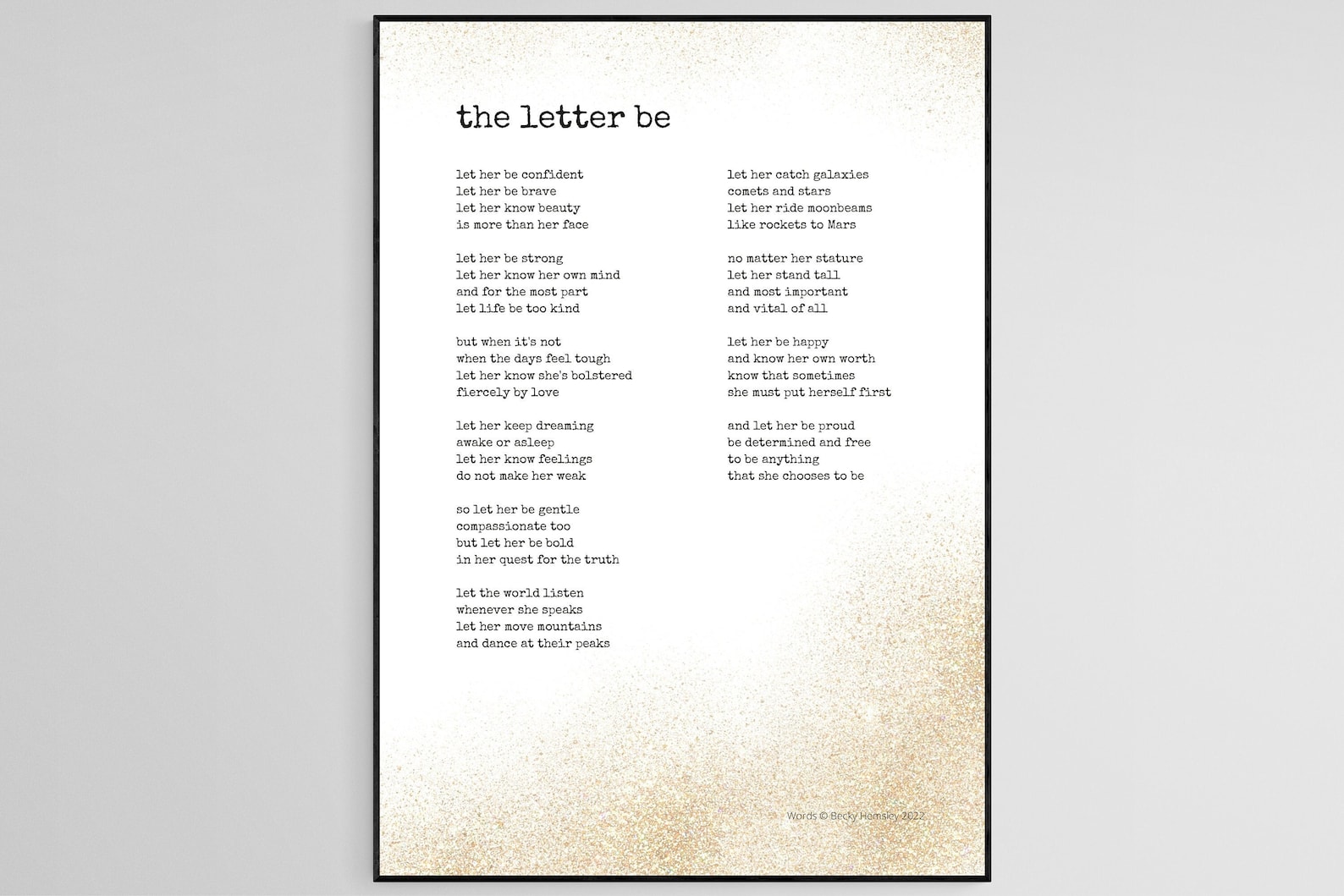 The Letter Be - Original Poetry Print (A4 Digital Download) - Etsy UK
