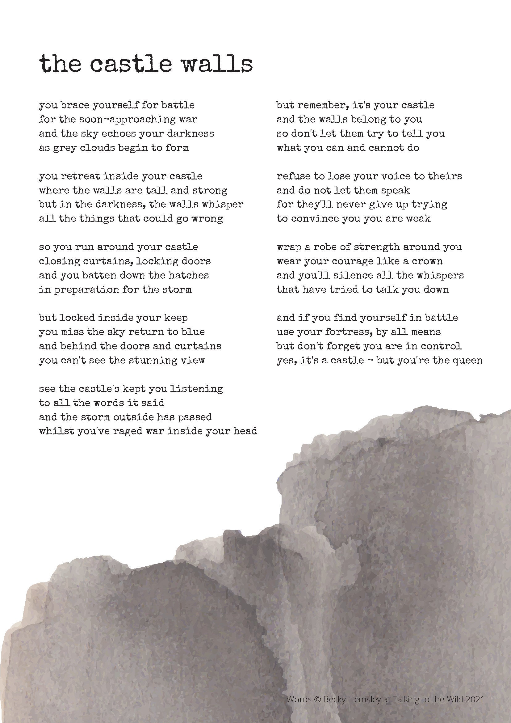 The Castle Walls - Original Poetry Print A4 (digital Download) - Etsy UK