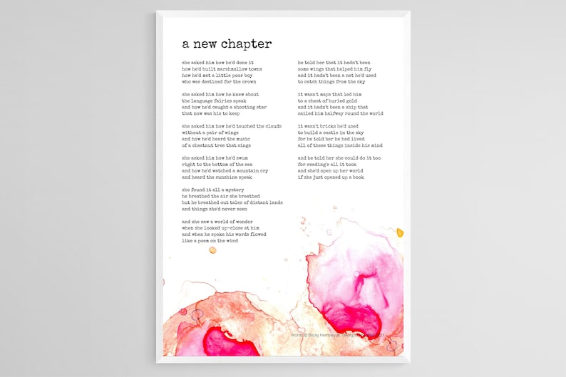 A New Chapter - Original Poetry Print A4 (digital Download) - Etsy UK