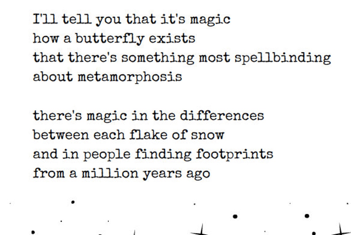 Magic Original Poetry Print A4 digital Download - Etsy UK