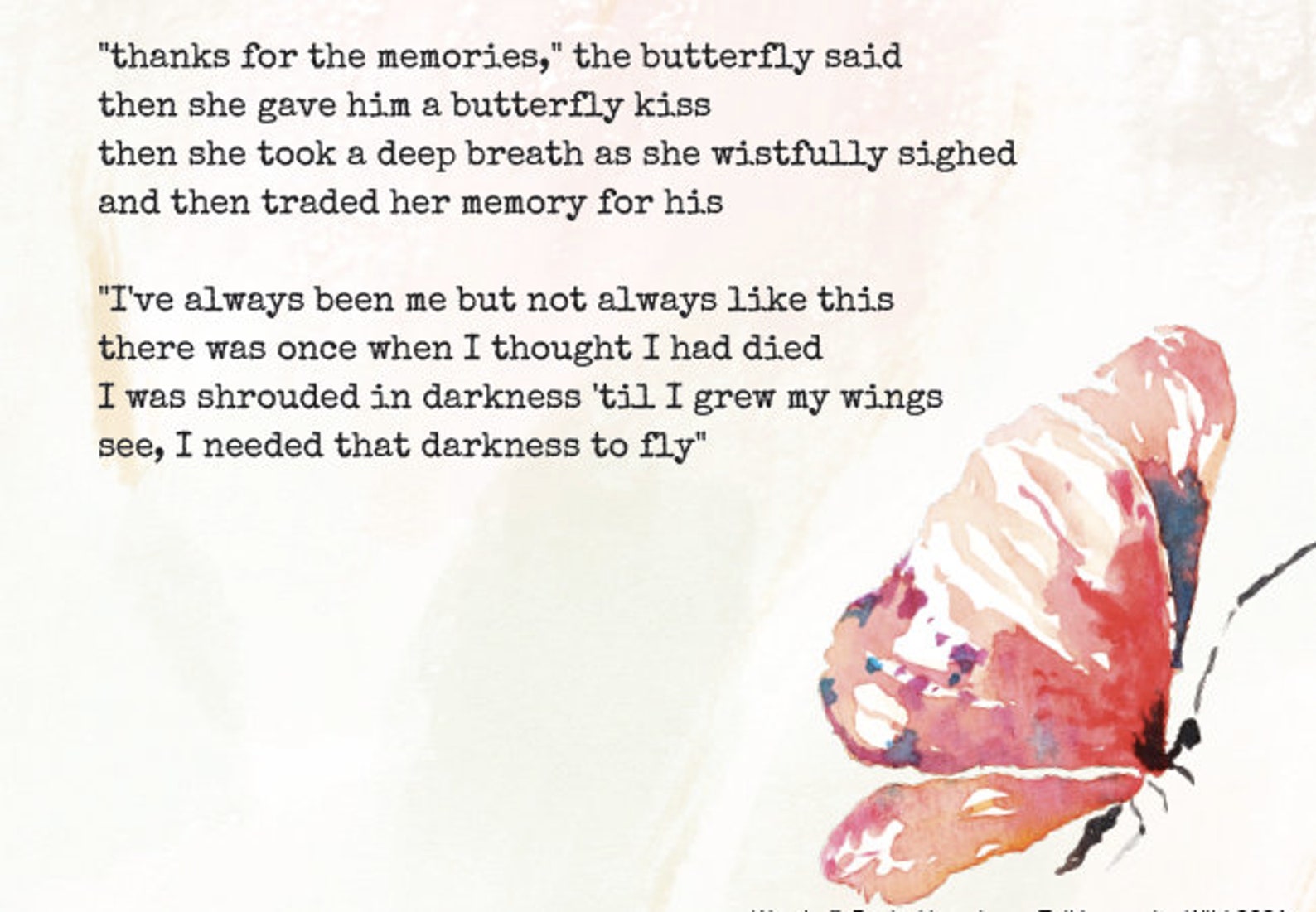 The Butterfly Original Poetry Print digital Download by - Etsy UK