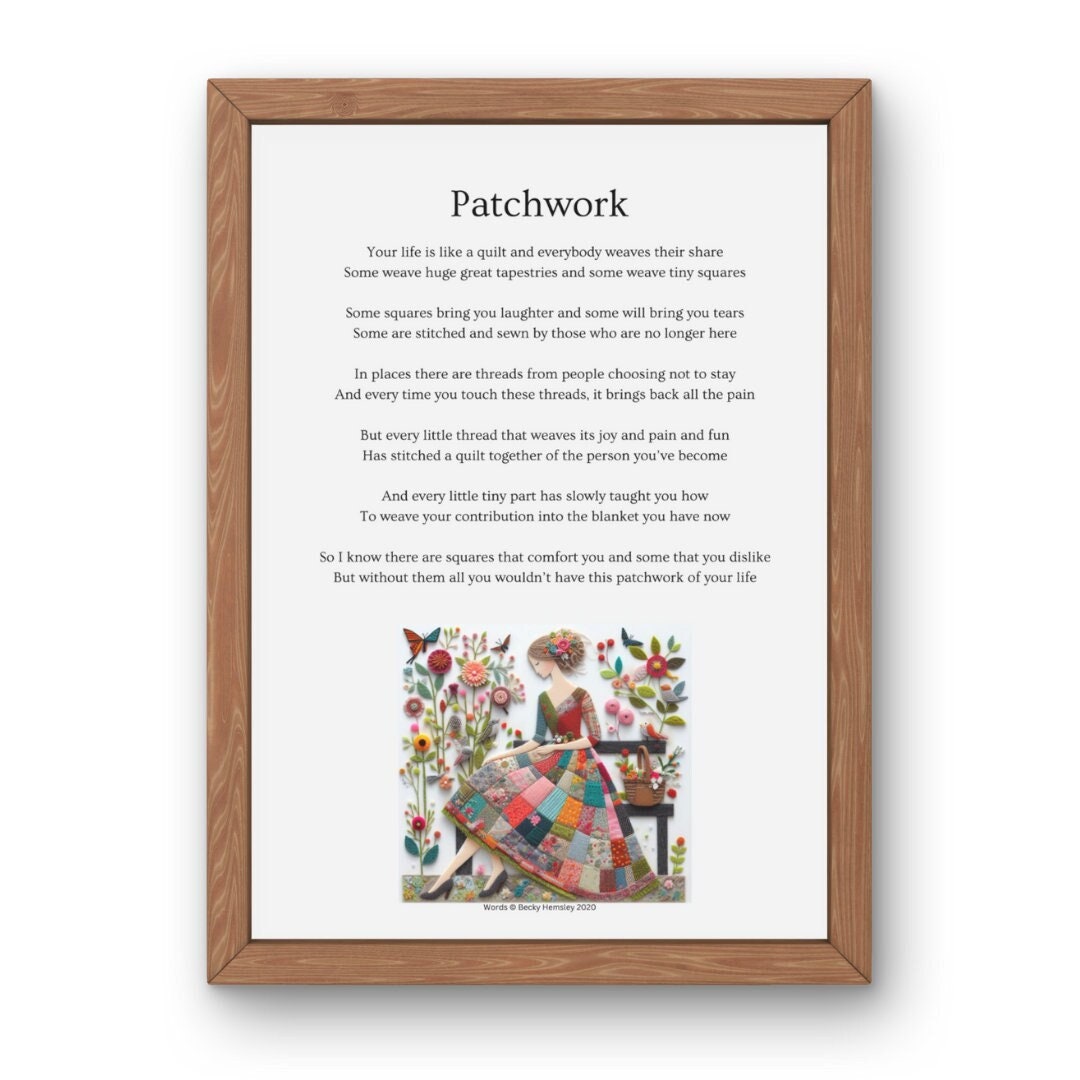 Patchwork - Digital Download of A4 Original Poetry Print - Etsy