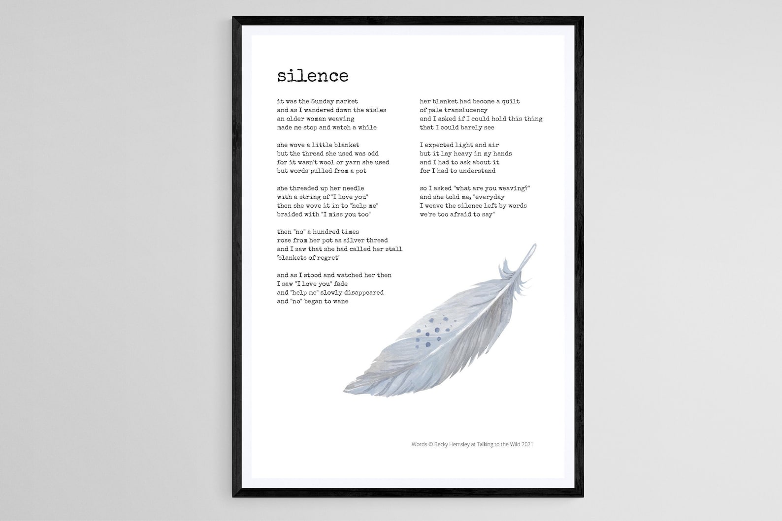 Silence - Original Poetry Print (digital Download) - Etsy UK