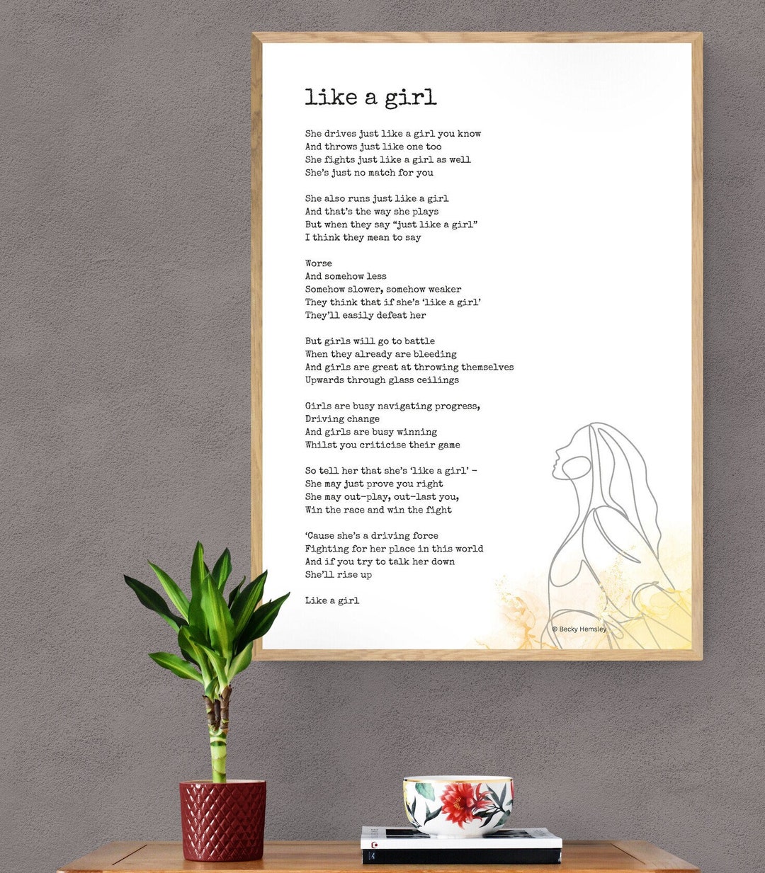 A4 'like a Girl' Poetry Print - Etsy UK