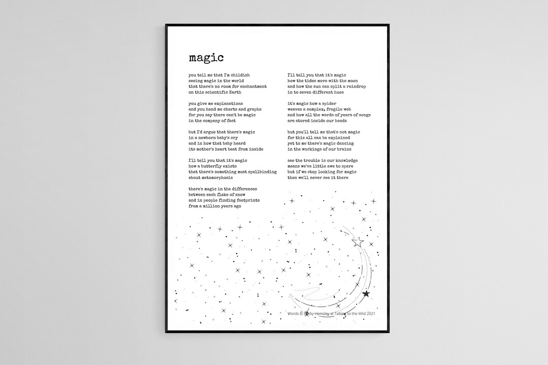 Magic - Original Poetry Print A4 (digital Download) - Etsy