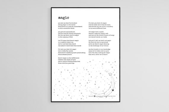 Magic Original Poetry Print A4 digital Download | Etsy UK
