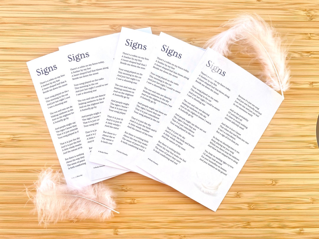 Signs Poem - Packs of Postcard Prints - Etsy