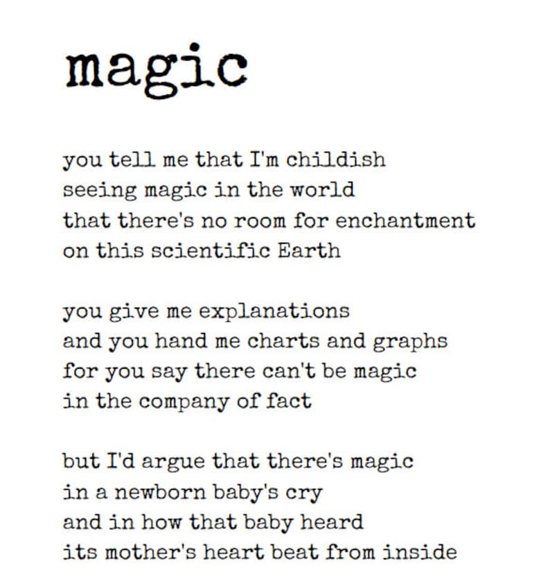 Magic Original Poetry Print A4 digital Download - Etsy UK