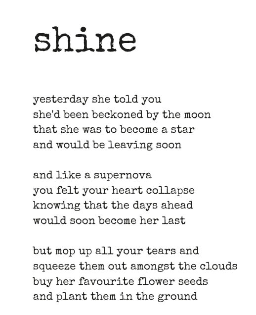 Shine Original Poetry Print A4 Digital Download - Etsy UK