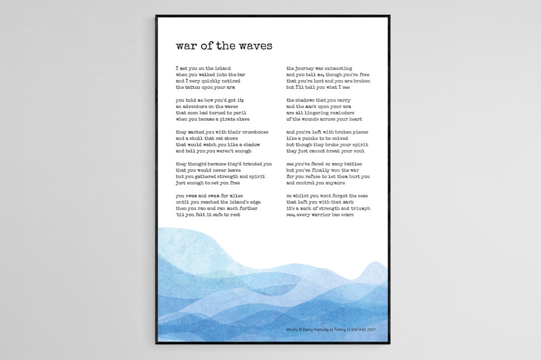 War of the Waves - Original Poetry Print (A4 Digital Download) - Etsy