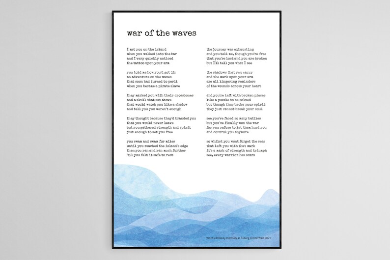 War of the Waves - Original Poetry Print (A4 Digital Download) - Etsy